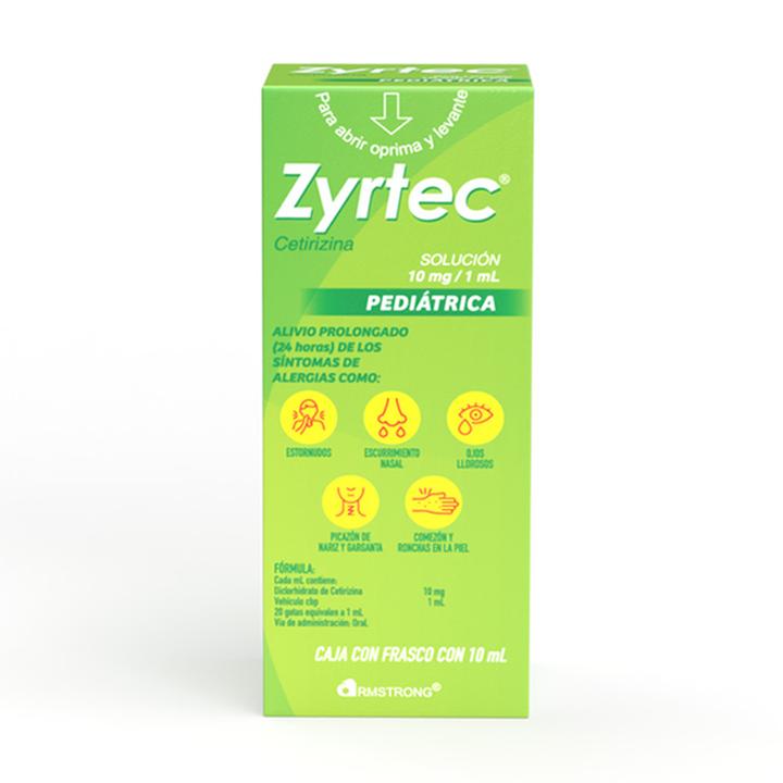 Zyrtec solución 10 mg/ 1 mg frasco gotero de 10 ml - H-E-B México