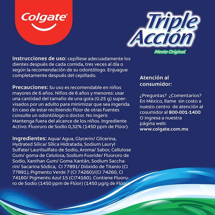 Colgate Triple Acción Pasta Dental Familiar 150 ml - Mi Tienda del Ahorro