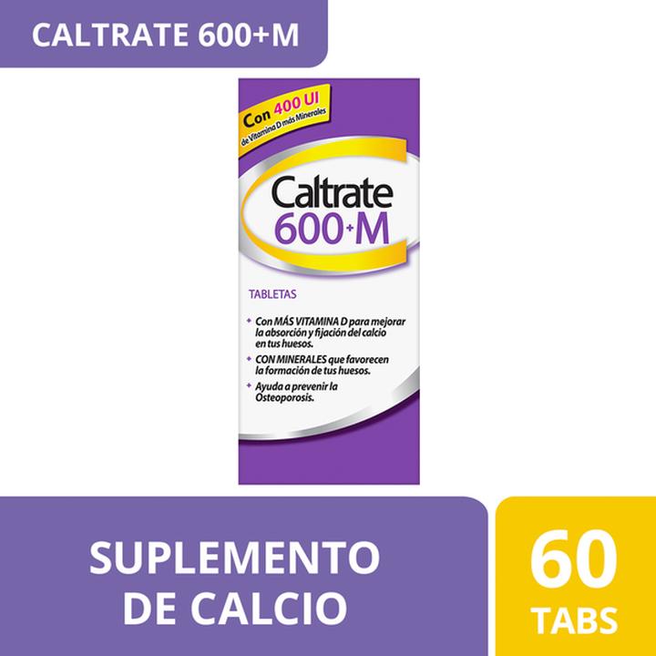 Caltrate Suplemento de Calcio 600 +M 600mg / 400 UI Frasco con 60 ...