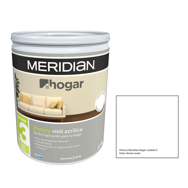 Meridian Pintura Vinil Acrílica Hogar Calidad 3 4 L - H-E-B México