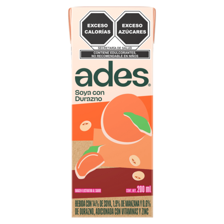 Ades Alimento Líquido de Soya Sabor Durazno 200 Ml - H-E-B México
