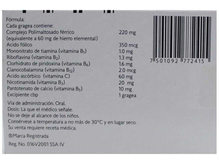 Takeda Ferranina Complex Grag 30 Hierro /Vitaminas - H-E-B México