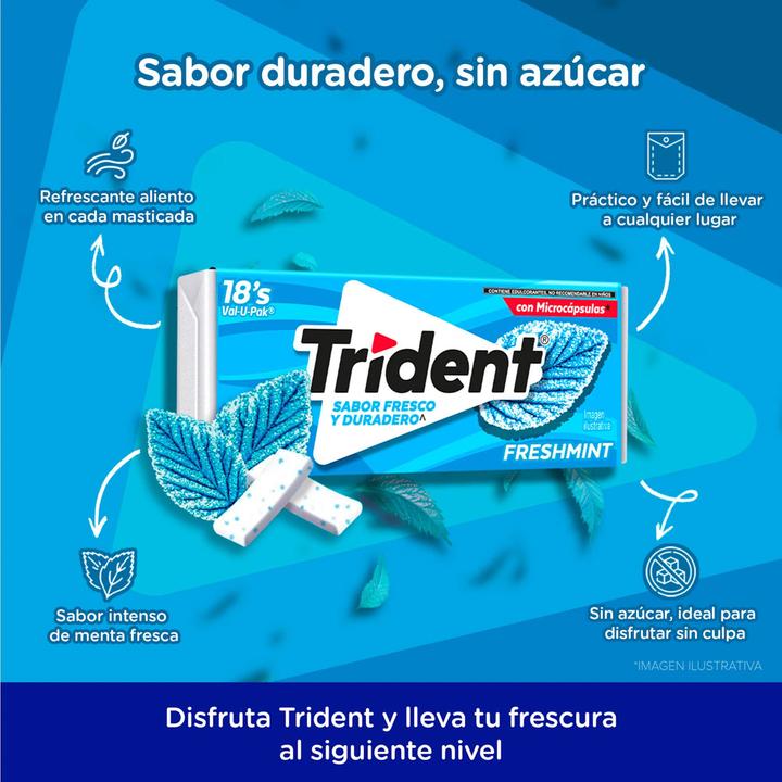 Trident Goma de Mascar Freshmint 1 Pz - H-E-B México