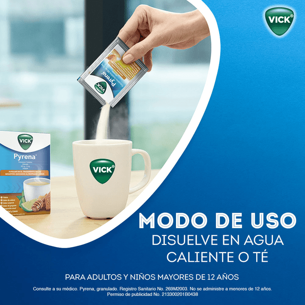 Vick Pyrena Te Antigripal Miel Y Limon con 5 pz - Mi Tienda del Ahorro