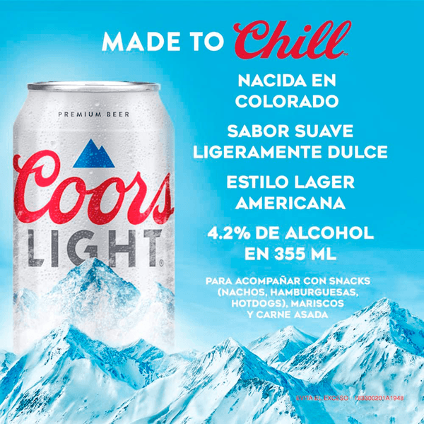Coors Light Cerveza 12 Pack Lata 355 Ml - Mi Tienda del Ahorro