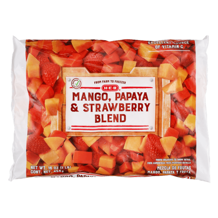 HEB Fruta Congelada Papaya, Mango Y Fresas 454 g - H-E-B México