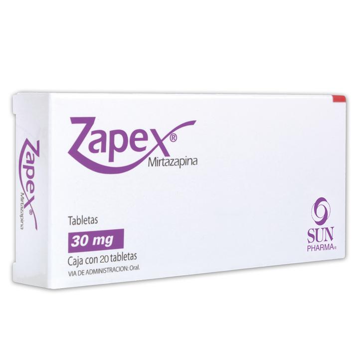 Sun Pharm Zapex 30 Mg Tab 20 Mirtazapina 20 Pz - H-E-B México