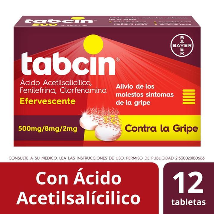 Bayer Tabcin Antigripal 500 Mg con 12 pz - H-E-B México