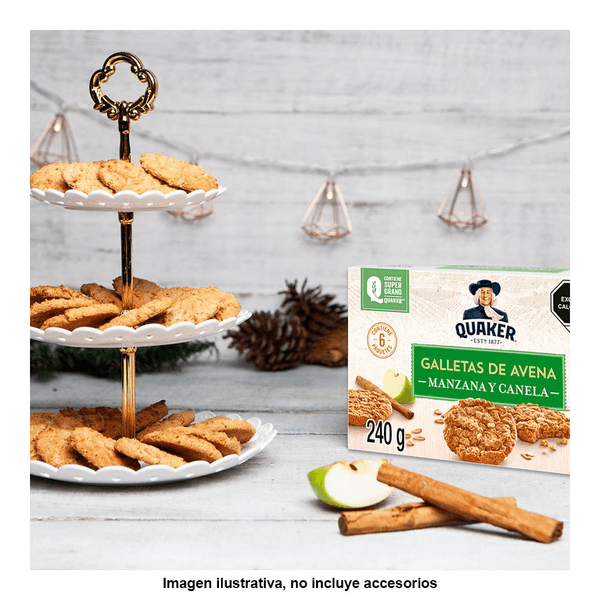 Quaker Galletas de Avena Manzana Y Canela 240 g - Mi Tienda del Ahorro