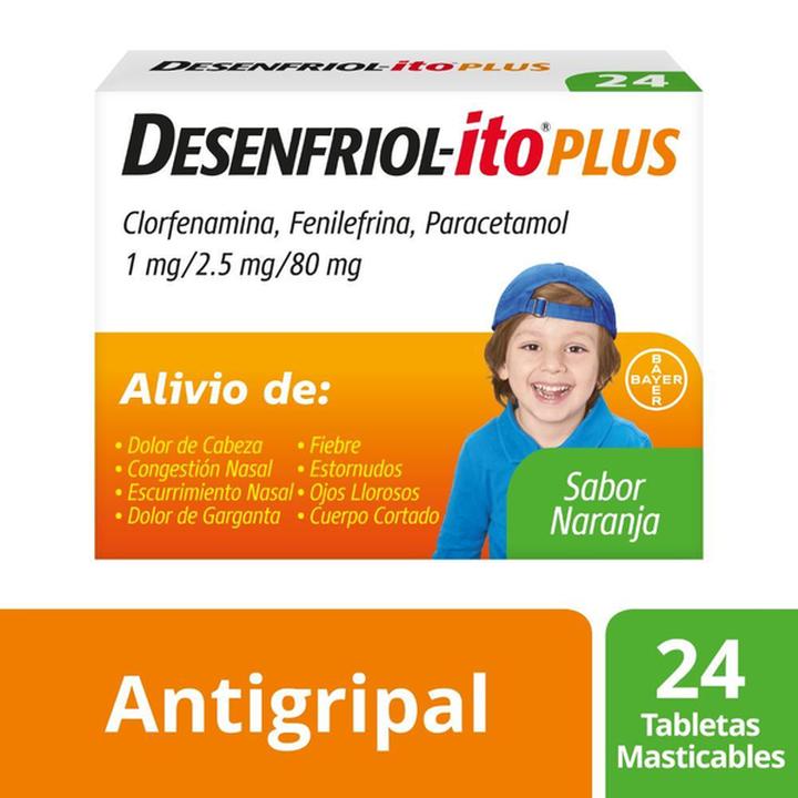 Bayer Desenfriol-Ito Plus Antigripal Naranja 1 Mg / 2.5 Mg / 80 Mg ...