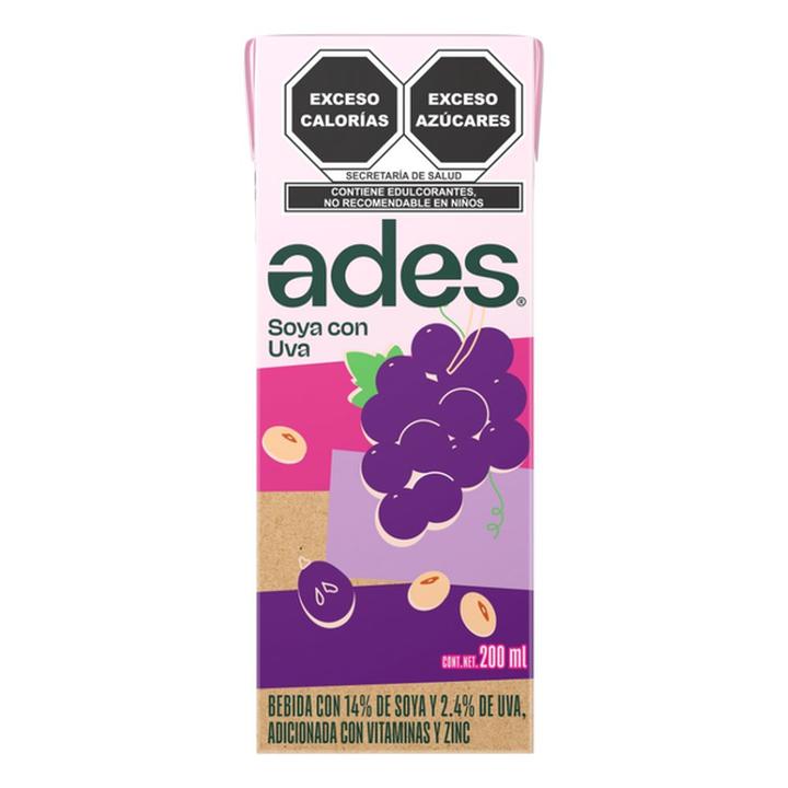 Ades Alimento Líquido de Soya Sabor Uva 200 Ml - H-E-B México