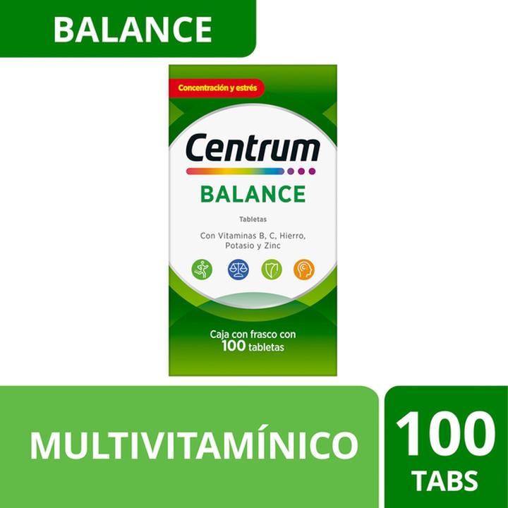 Centrum Multivitamínico Balance Frasco con 100 Tabletas - H-E-B México