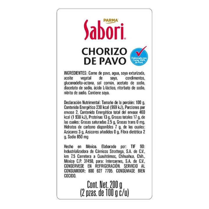 Sabori Chorizo de Pavo 200 g - H-E-B México