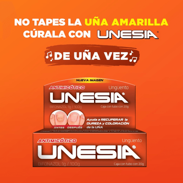 Unesia Antimicotico Unguento Onicomicosis 20 g - Mi Tienda del Ahorro