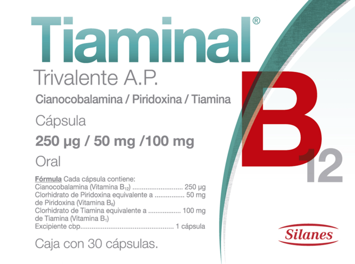 Silanes Tiaminal-B-12 a Caps 30 Pz - H-E-B México