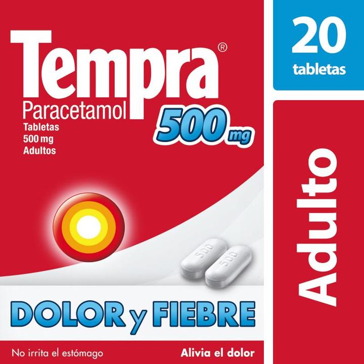 Tempra Analgesico Adulto 500 mg con 20 pz - H-E-B México