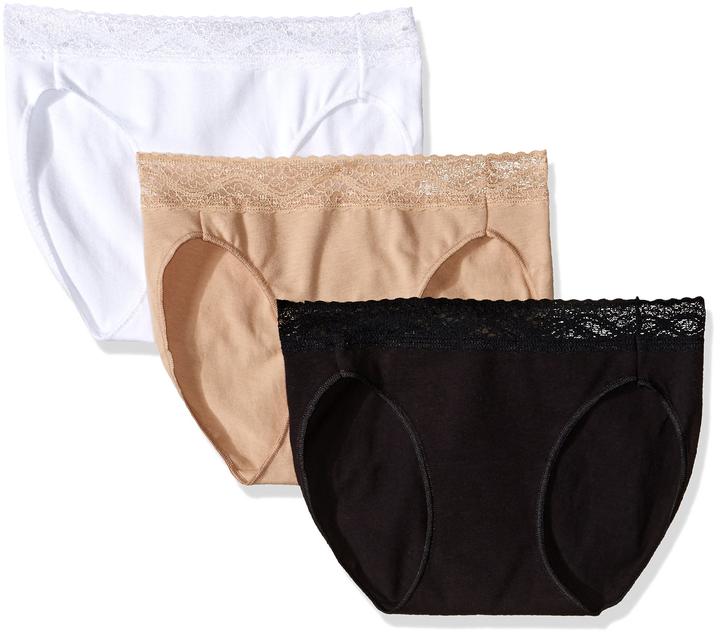 Hanes Her Way Bikini Encaje T.6 Paq.3 Bco/Ngo/Nude - H-E-B México