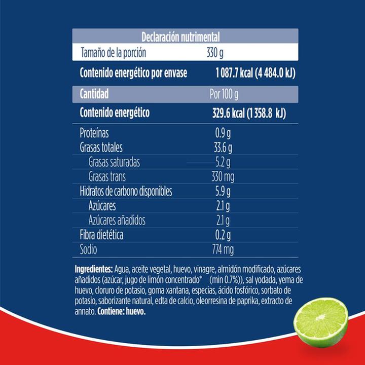 Mayonesa Kraft con limón Frasco 330 g - Mi Tienda del Ahorro