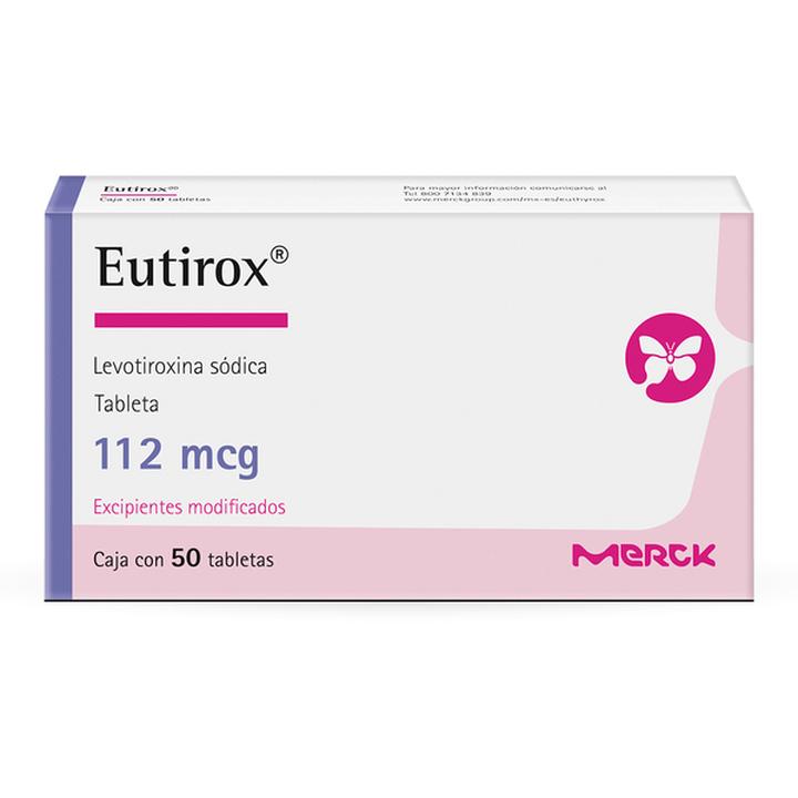 Merck Eutirox 112 Mcg 50 Tab Levotiroxina Sodica 5 H E B México