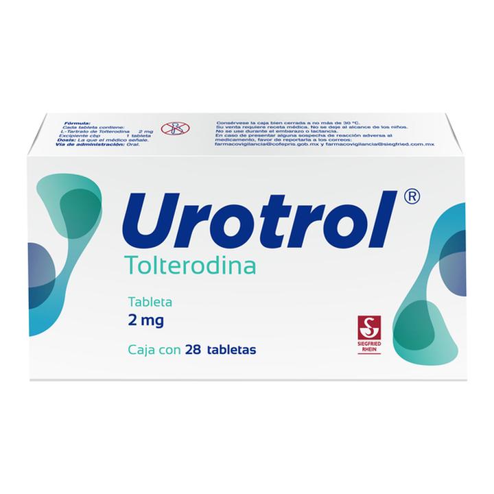Urotrol Tolterodina 2 mg con 28 Tabletas - H-E-B México