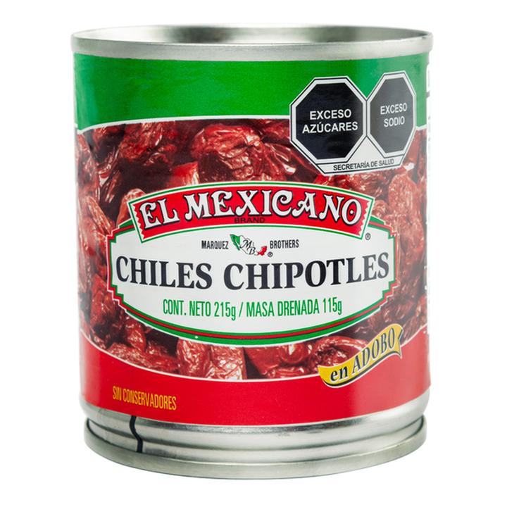 El Mexicano Chile Chipotle Adobados Lata 215 g - Mi Tienda del Ahorro