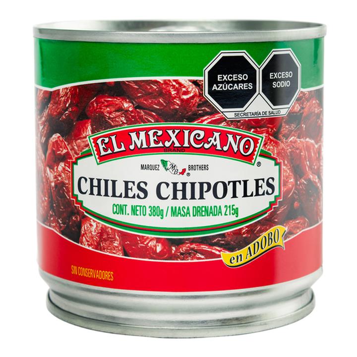 El Mexicano Chile Chipotle Adobados Lata 380 g - Mi Tienda del Ahorro