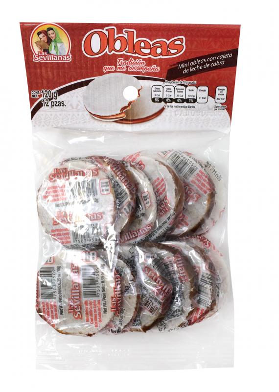 Las Sevillanas Mini Obleas con Cajeta 120 g - H-E-B México