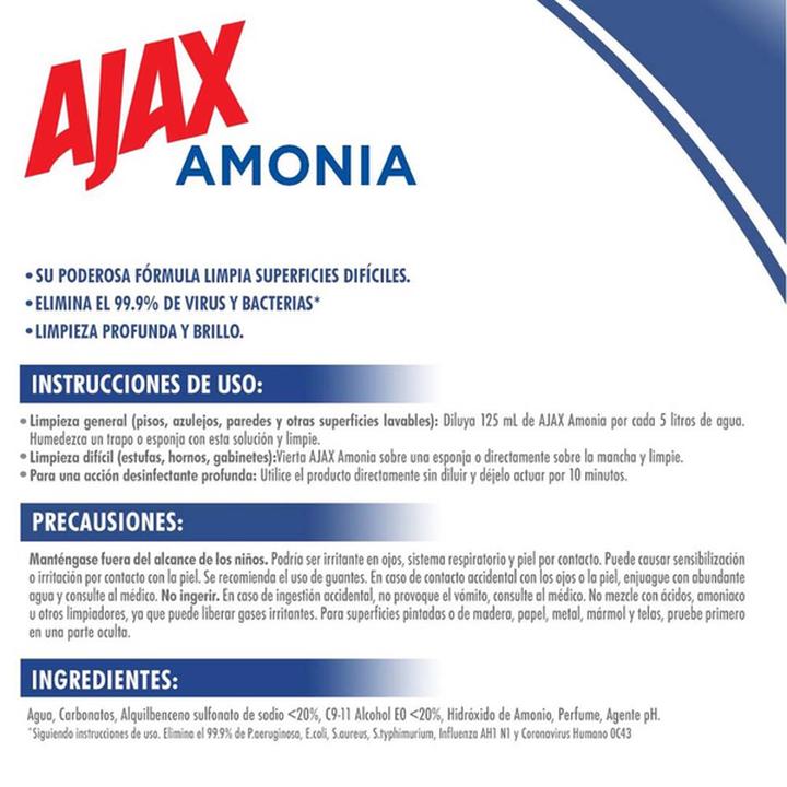 Ajax Limpiador Con Amonia 1 L - Mi Tienda del Ahorro Ajax Limpiador Con Amonia 1 L - Mi Tienda del Ahorro