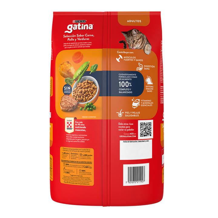 Purina Gatina Alimento Seco para Gatos Sabor Pollo a la Jardinera 1.3 ...