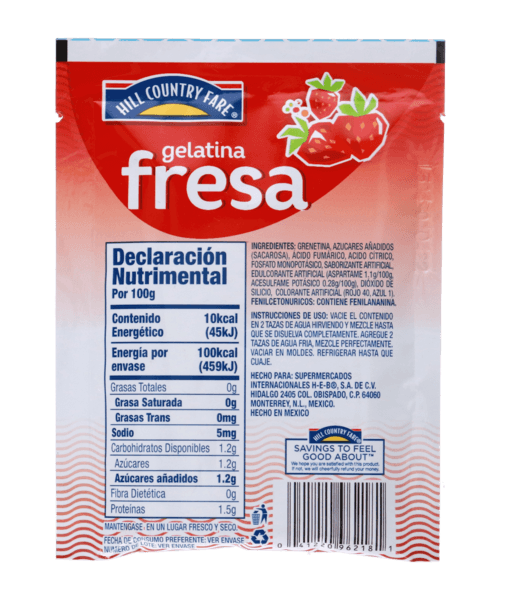 HCF Gelatina en Polvo Fresa 35 g - Mi Tienda del Ahorro