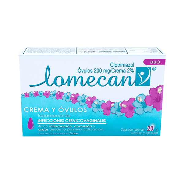 Lomecan-V Duo 3 Ovulos Y Crema Trat Infecciones 20 g - H-E-B México