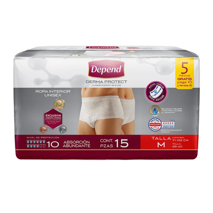 Depend Ropa Interior Unisex Mediana con 15 pz - H-E-B México