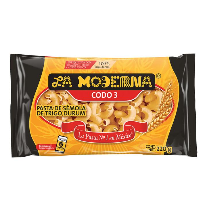 la Moderna Pasta Codo 3 220 g - H-E-B México