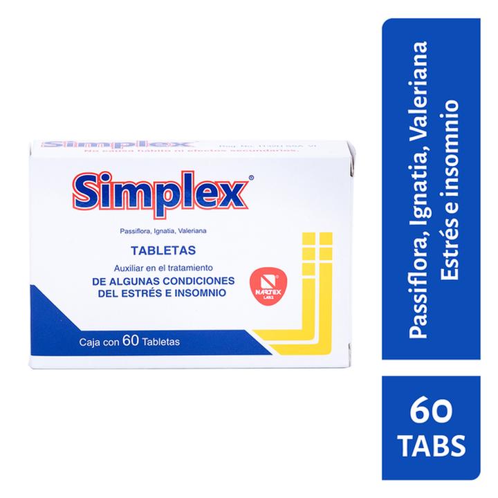 Nartex Simplex Auxiliar de Estrés e Insomnio con 60 tabletas - H-E-B México