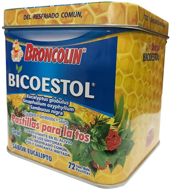 Broncolin Antigripal Pastillas Bicoestol Eucalipto con 72 pz - H-E-B México