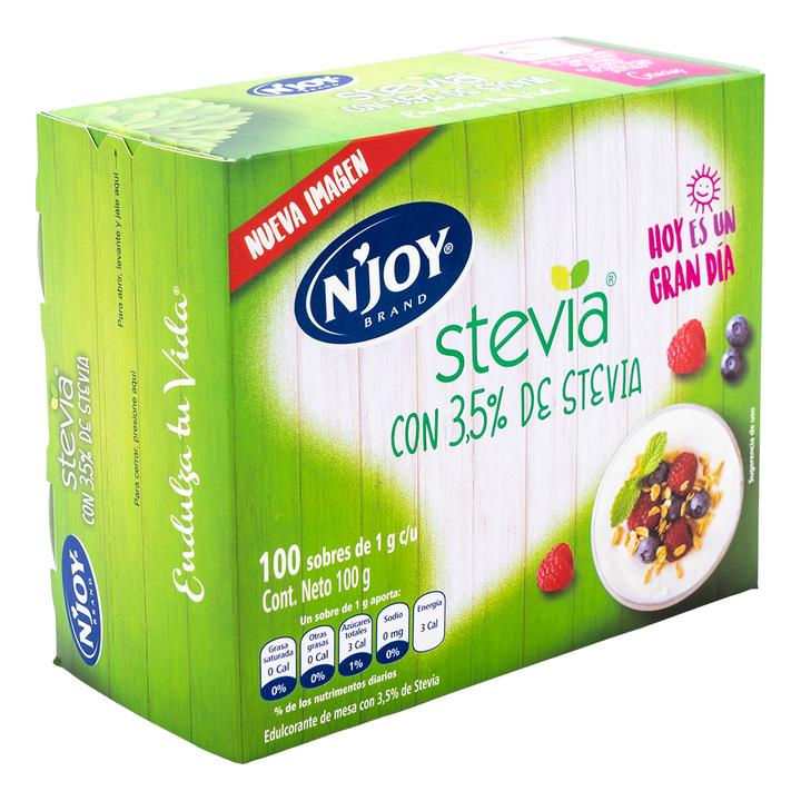 Njoy Brand Endulzante con Stevia 100 g - Mi Tienda del Ahorro