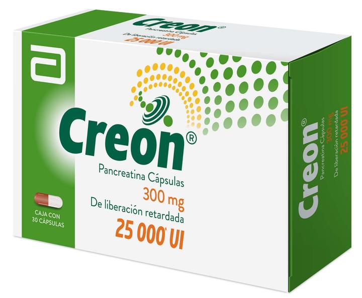 Abbott Creon 300 Mg 25000 U 20 Cap Pancreatina 30 - H-E-B México