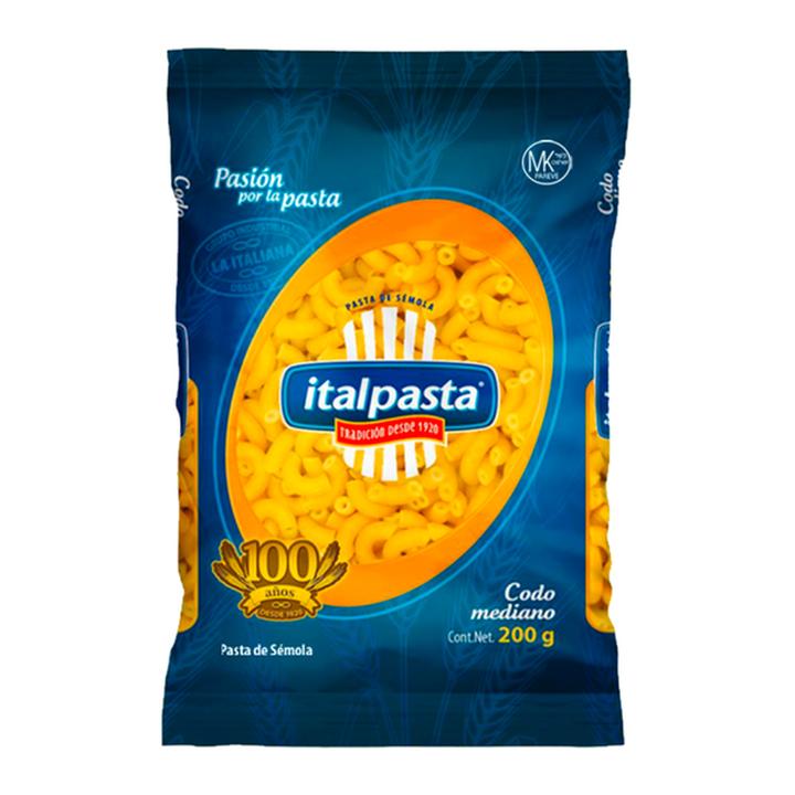 Italpasta Pasta de Sémola Codo Mediano 200 g - H-E-B México