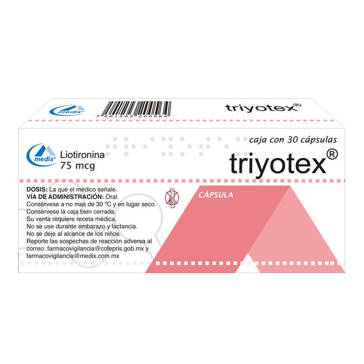 Medix Triyotex 75 Mcg 30 Cap Liotironina 30 Pz - H-E-B México