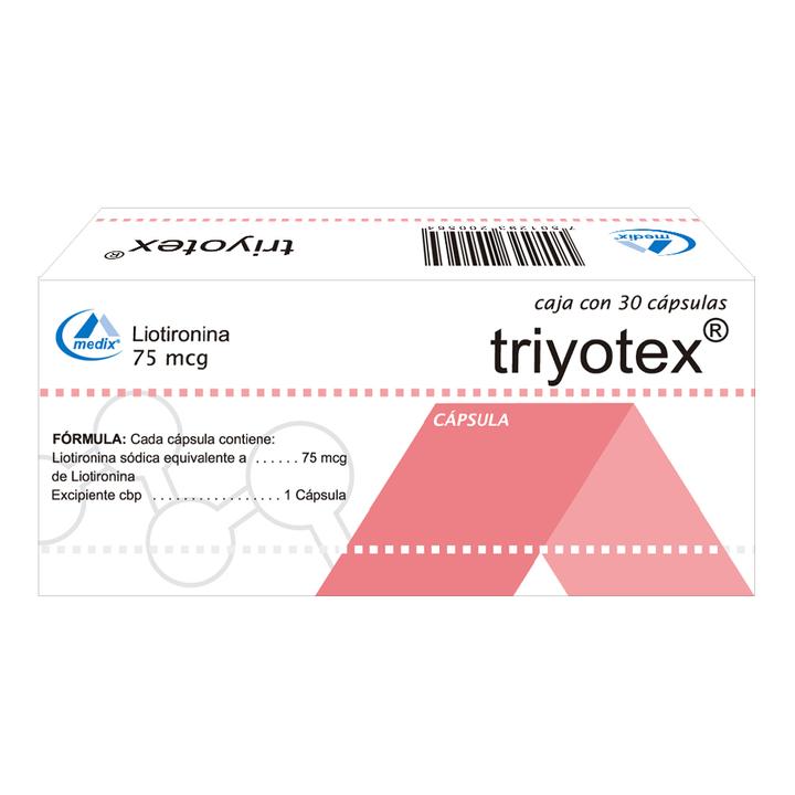 Medix Triyotex 75 Mcg 30 Cap Liotironina 30 Pz - H-E-B México