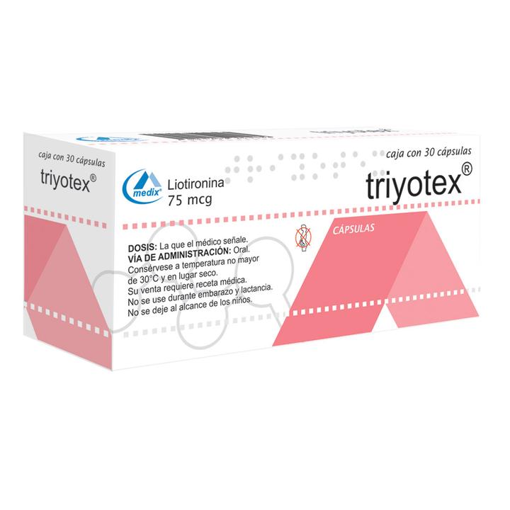 Medix Triyotex 75 Mcg 30 Cap Liotironina 30 Pz - H-E-B México