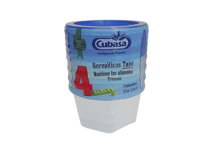 Cubasa Hermético Twist 473 ml 4 pz - H-E-B México