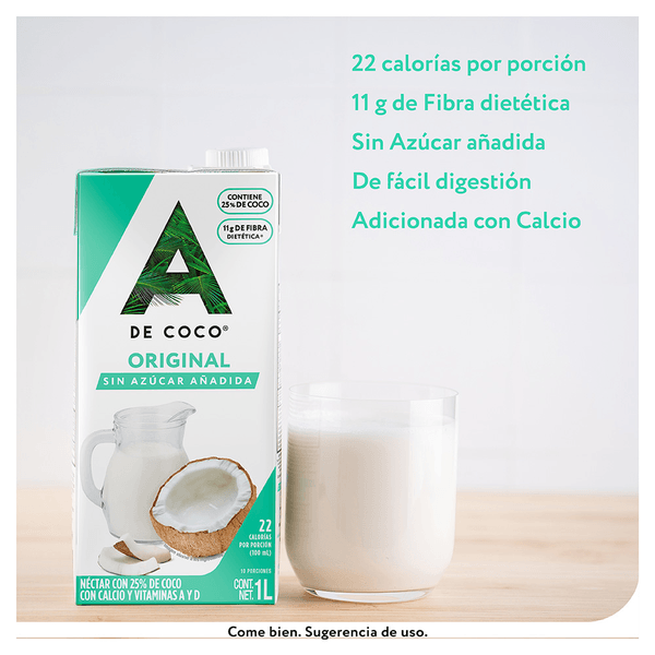 A De Coco Néctar con 25% de Coco Original 1 L - Mi Tienda del Ahorro