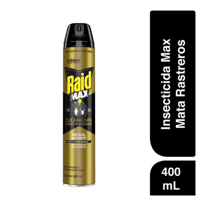 RAID MAX Insecticida en Aerosol Mata Cucarachas e Insectos Rastreros ...