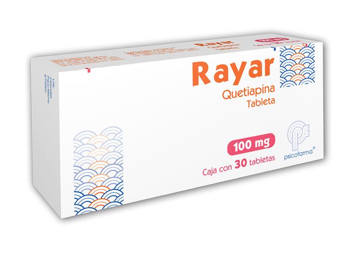 Psicofarma Rayar 100 Mg C/ 30 Tab Quetiapina 30 Pz - H-E-B México