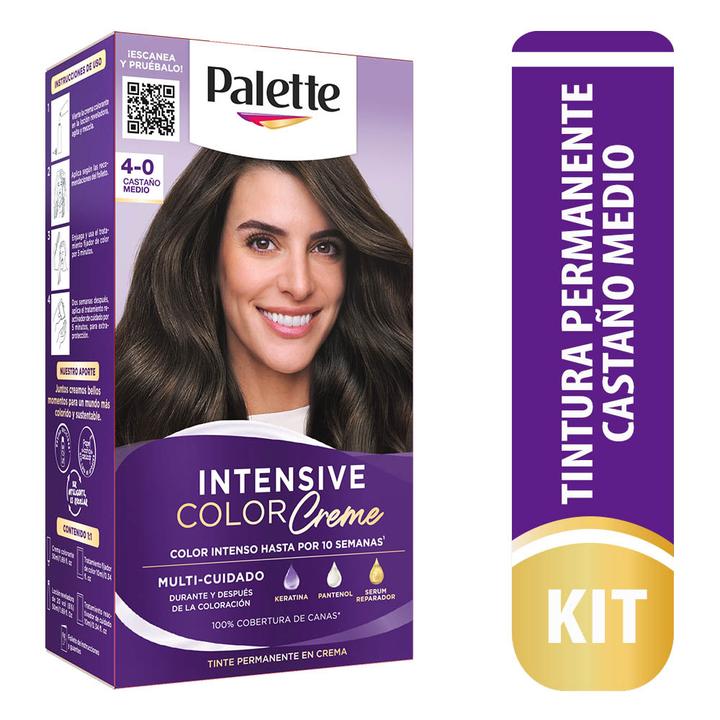 Palette Tinte para cabello color creme castaño medio 4-0 - Mi Tienda ...