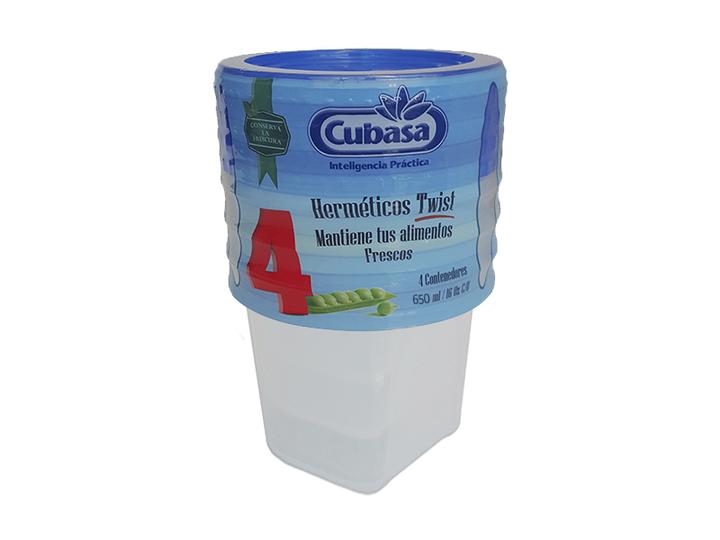 Cubasa Hermético Twist 650 ml 4 pz - H-E-B México