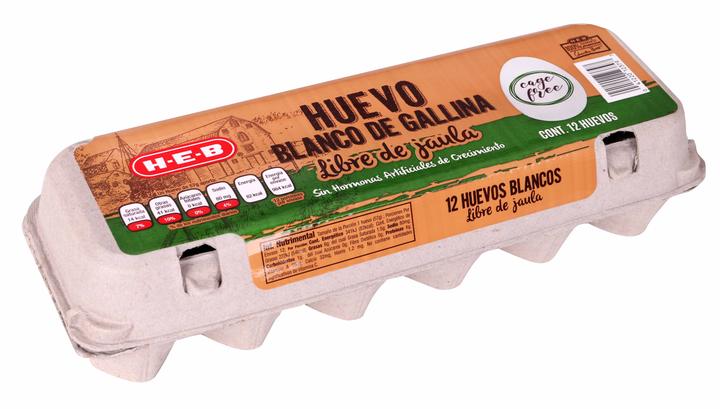 HEB Huevo Blanco Libre de Jaula 12 pz - H-E-B México