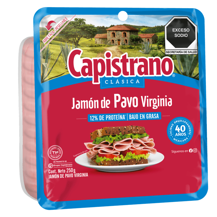 Capistrano Jamón de Pavo Virginia 250 g - H-E-B México