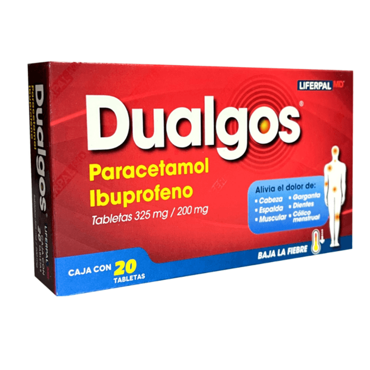 Dualgos Paracetamol Ibuprofeno 20 Tabletas - H-E-B México